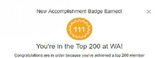 Top 200 Accomplishment Badge