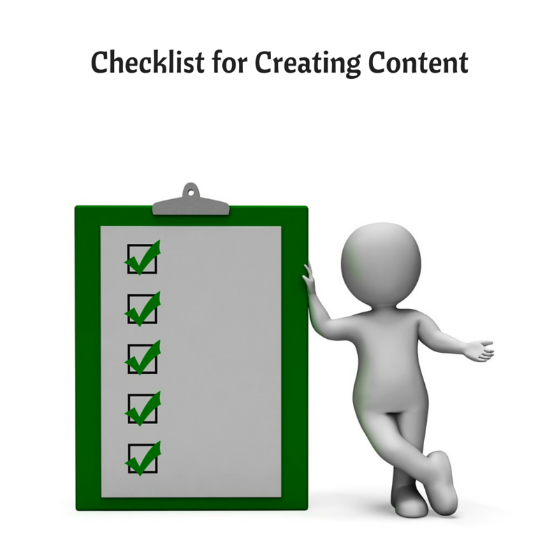 Checklist for Creating Content