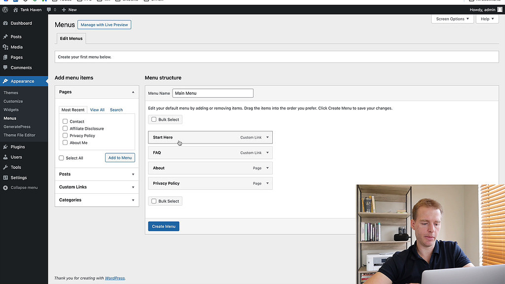 Niche Case Study (Ep #7): Setting Up My Custom Menus